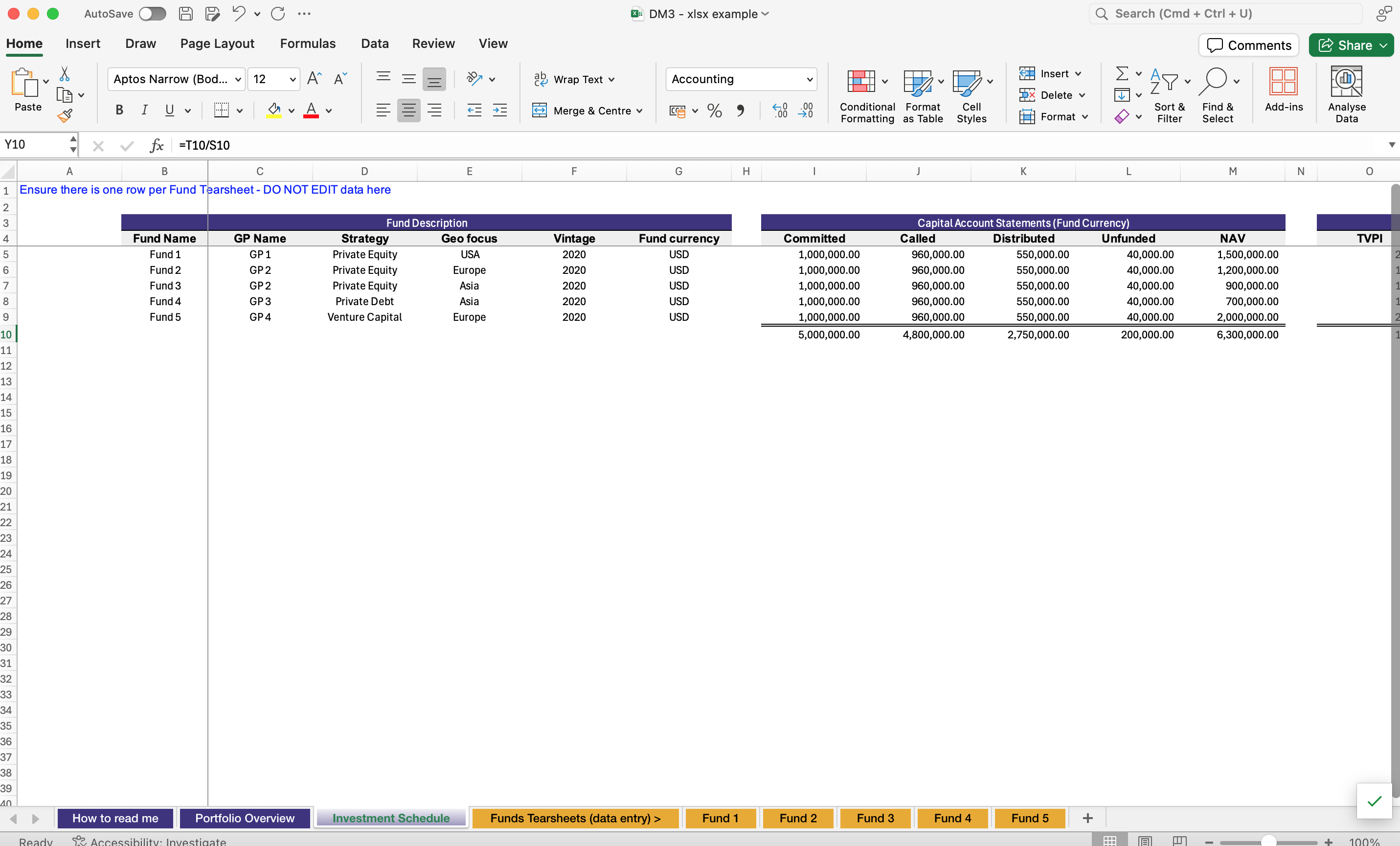 Private Fund Data Management: Tracking Investments in Excel